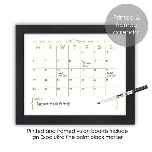 Modern Gold Monthly Calendar Wall Art for Office Decor – La Design Boutique