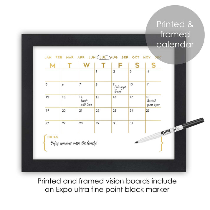 Modern Gold Monthly Calendar Wall Art for Office Decor – La Design Boutique