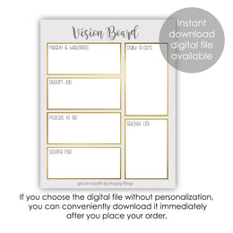 Simple Gold and Gray Modern Vision Board Creator – La Design Boutique