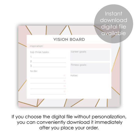 Modern Blush Geometric Pattern Decorative Framed Vision Board – La ...
