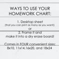 Editable Weekly Homework Chart Template – La Design Boutique