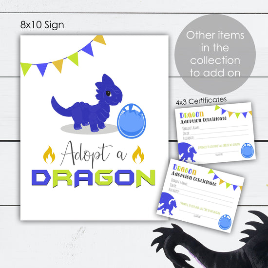 Dragon Birthday Party Dragon Name Tags and Sign Digital Files – La ...